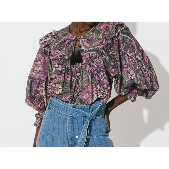 Cleobella | Tops | New Cleobella Ainsley Top In Caymen Paisley Purple ...